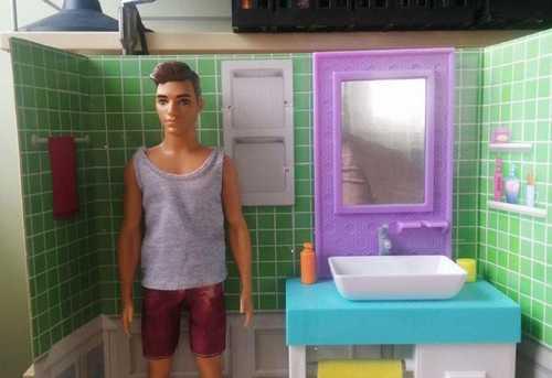 Набор игровой Barbie Кен в ванной комнате