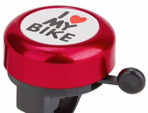 Звонок для велосипеда Stels "I love my bike" красн