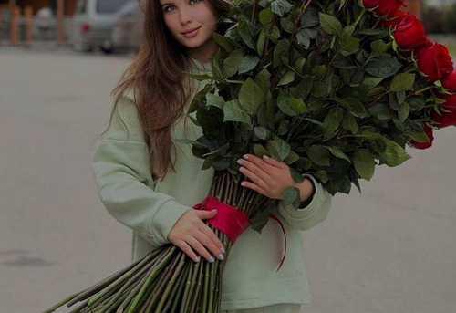 Букет цветов Метровые розы 100 см Доставка роз