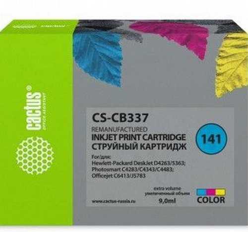 Картридж струйный Cactus CS-CB337 №141 многоцветный (9мл) для HP DJ D4263/D4363/D5360/DJ J5783/J6413