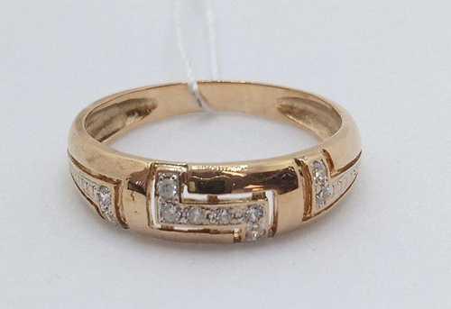 Золотое кольцо с фианитами(17600)