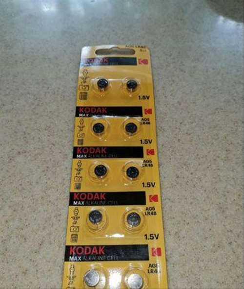 Батарейки kodak max alkaline cell AG5-LR48 (1.5V)