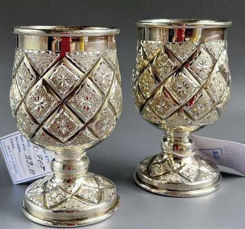 2 новых серебряных бокала. 875 проба. 199 грамм