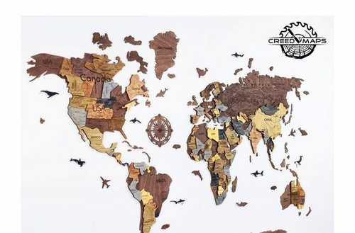 Карта мира из дерева(Декор)
