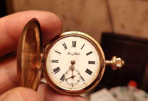 Старинные карманные золотые швейцарские часы
