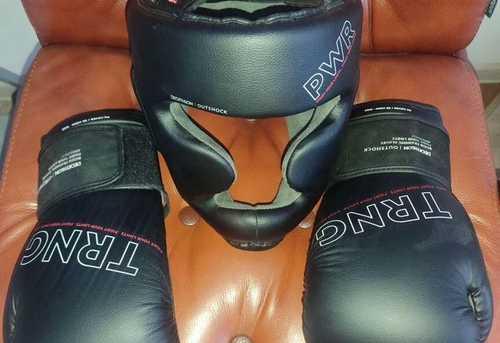 Боксерские перчатки 10 oz и шлем