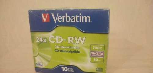 Болванка CD-RW Verbatim 10шт новые