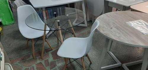 Кухонный стол круглый и стулья (новые)