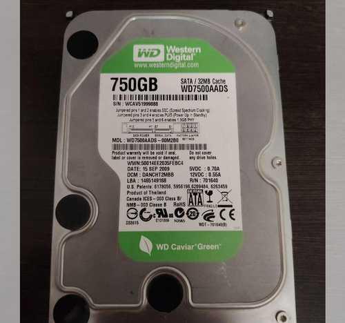 Жёсткий диск Western Digital Green 750 GB