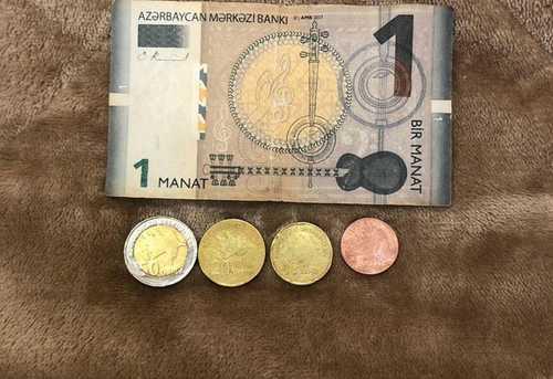 Банкнота 1 манат и 85 гяпик комплект