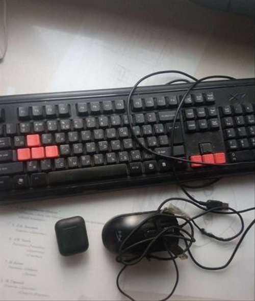 Игровая клавиатура, мышка и наушники