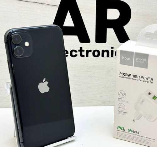 iPhone 11 128Gb Black (82%,гарантия,simesim)