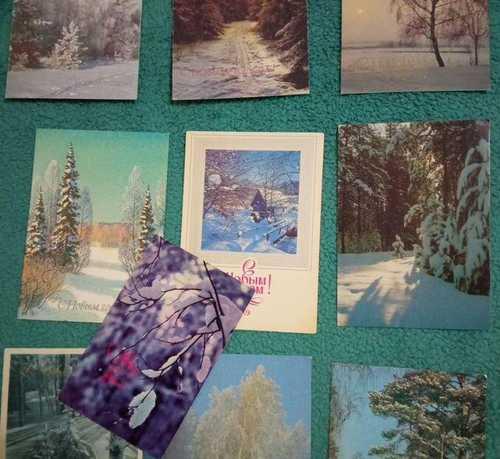 Советские открытки чистые новогодний пейзаж