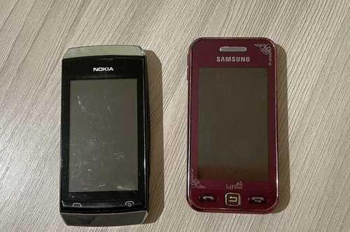 Старые мобильные телефоны Samsung Nokia