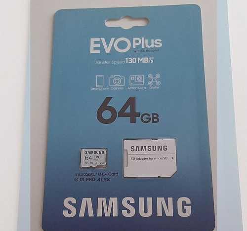 Карта памяти samsung micro sd 64 GB