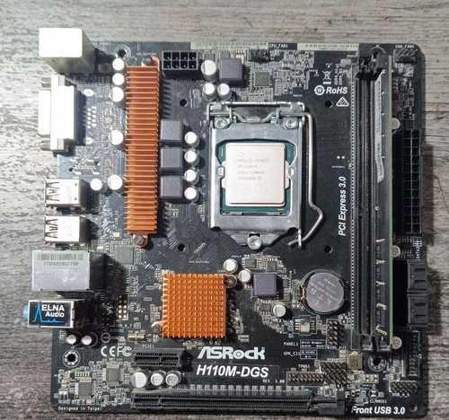 Материнская плата 1155 Asrock h110m dgs