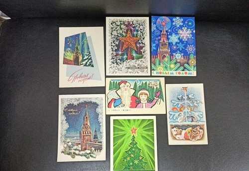 Открытки карточки почтовые СССР новый год 54-68