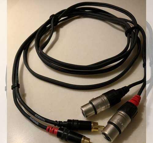 Межблочнвй кабель Cordial 2 RCA-2 XLR f 3м