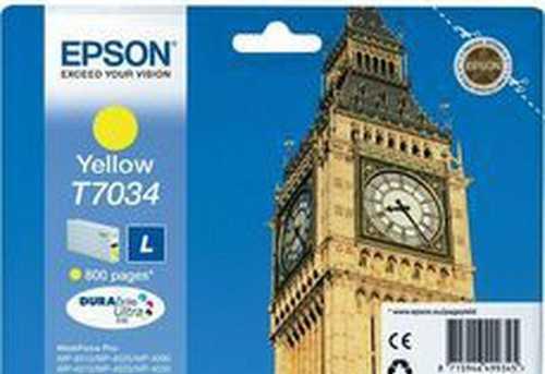 Картридж Epson T7034 желтый оригинальный