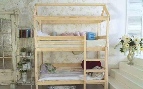 Детская кровать-домик Baby-house двухъярусная