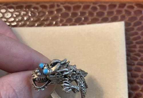 Серебряное кольцо дракон