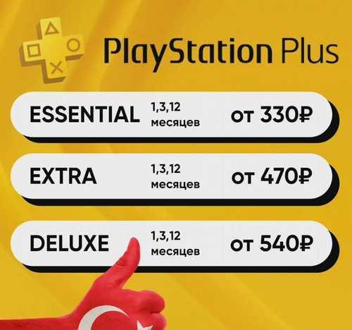 Подписка Ps Plus Deluxe (все тарифы в наличии)