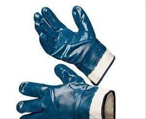 Перчатки мбс нитриловые синие с полным обливом ман