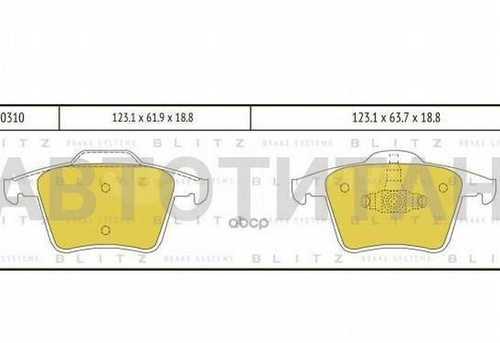 Колодки тормозные дисковые Зад volvo XC90 02- Blit