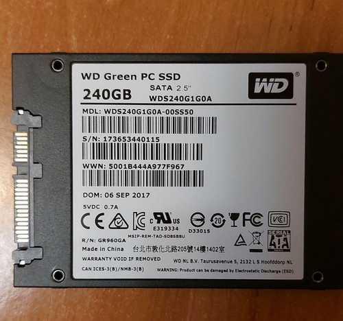 SSD диск для PC WD Green 240gb