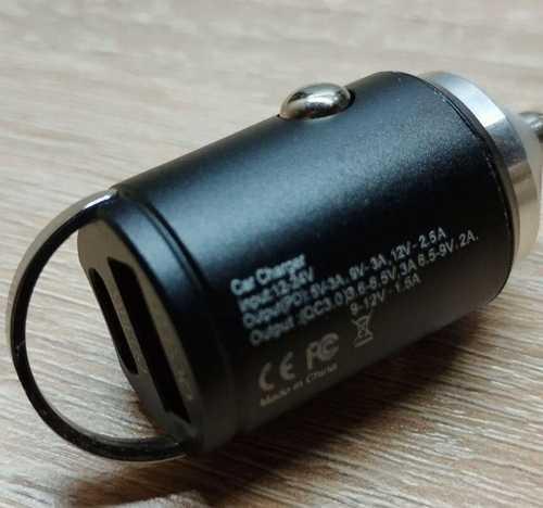 Быстрая зарядка в прикуриватель Type C   USB