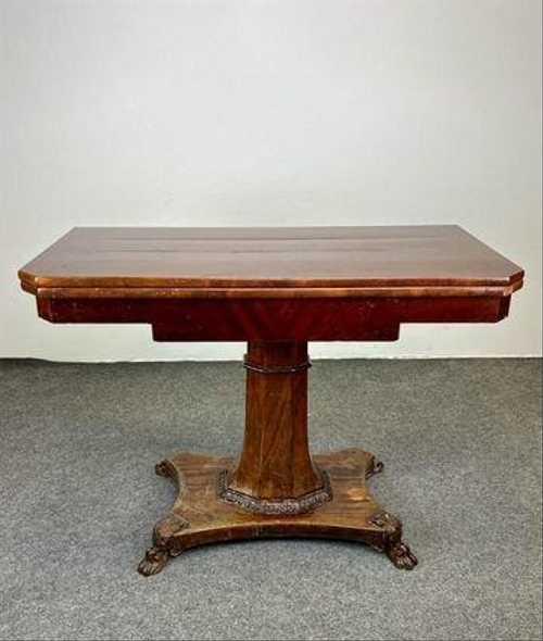 Антикварный ломберный столик в стиле ампир
