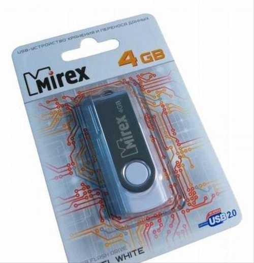 USB флешка Флешка 4 гб Mirex Swivel White