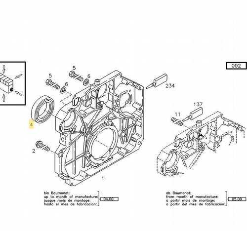 Сальник коленвала задний deutz BF4M1013 BF6M1013