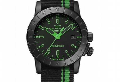 Glycine Airman Чёрные Часы Мужские Швейцарские Нов