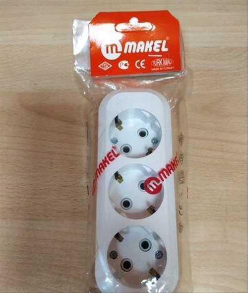 Колодка удлинителя makel на 3 розетки