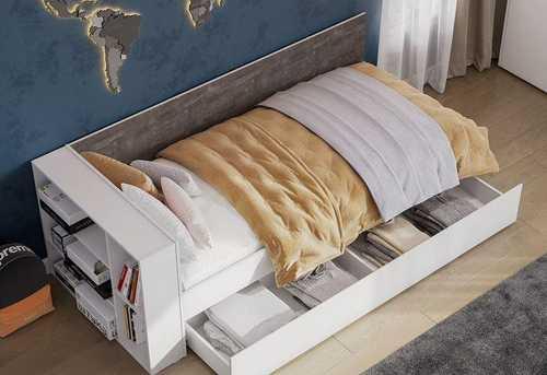 Мс "Анри" кровать-диван (0,9х2,0) Белый текстурный