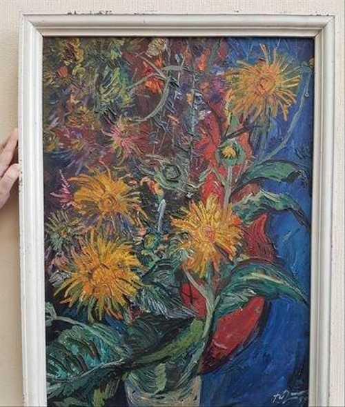 Картина маслом на холсте Карабекян Хачатур Цветы-3