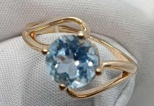 Золотое кольцо с топазом 16 размер
