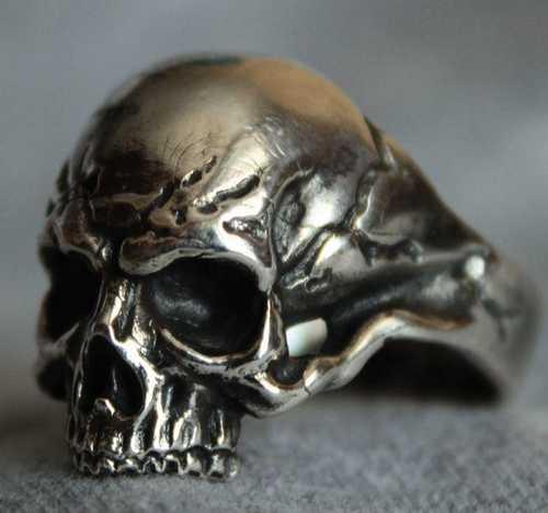 Перстень skull эксклюзив посеребренный