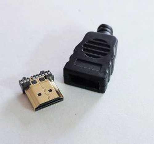 Hdmi разъем с корпусом под пайку пластик