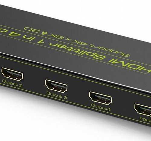 Greenconnect Разветвитель v1.4 hdmi 1на 4 выхода, 4K2K 30Hz /1080p 120Hz   индикация серия Greenline