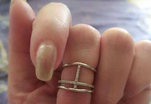 Кольцо серебряное на фалангу