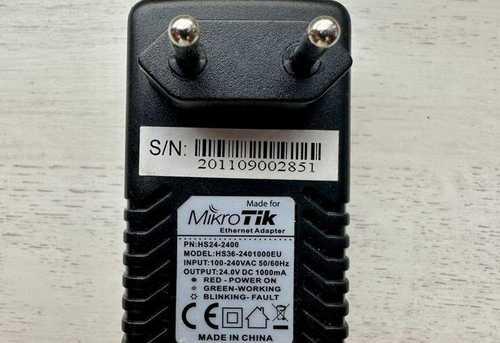 Блок питания Ethernet Adapter POE Mikrotik 24В 1А