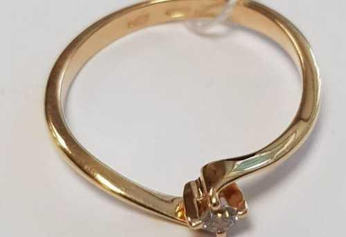 Золотое кольцо с бриллиантом (21780)*