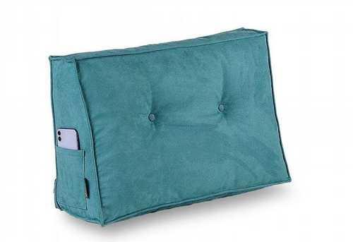 Большая подушка для дивана кровати Замша Бирюза 65