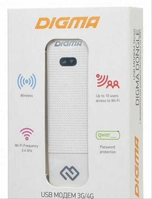 USB модем 4G Digma Dongle Wi-Fi Firewall +Router