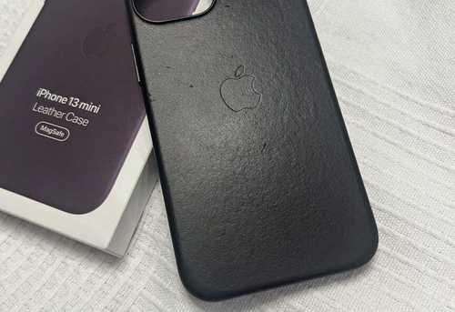 Чехол Leather Case для iPhone 13 mini Тёмная вишня