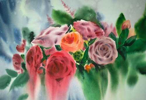 Картина букет роз для любимой цветы 8 марта