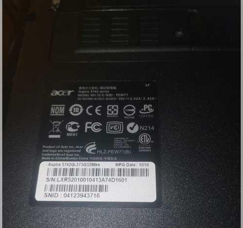 Ноутбук acer aspire 5742g