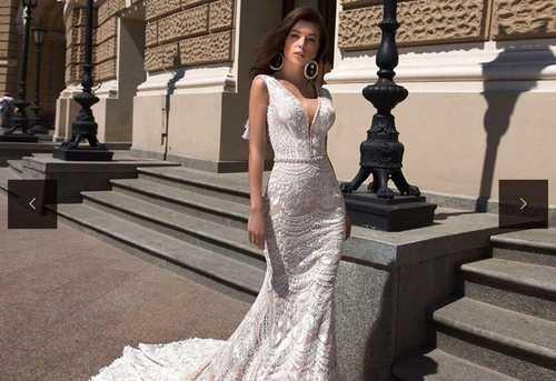Свадебное платье бохо фата новое